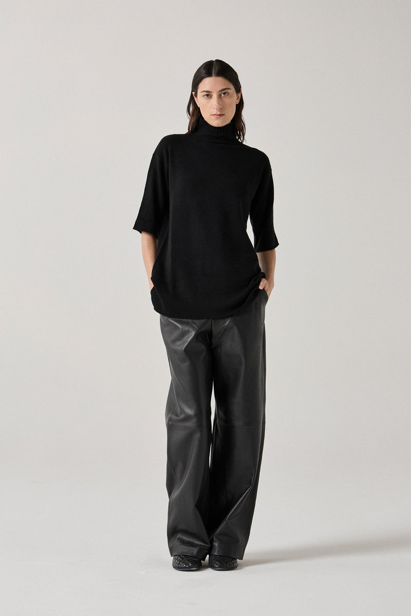 Relaxed Leather Pant | Black | Banded Together
